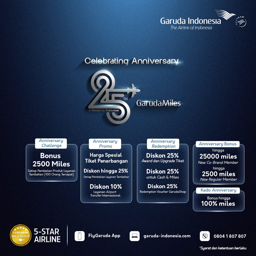 GENAP 25 TAHUN PROGRAM FREQUENT FLYER "GARUDAMILES" HADIRKAN NILAI ...